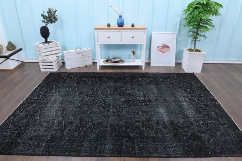 Ayperi - 6x9 Black Vintage Rug | Rugser ® Oriental, Turkish Rugs